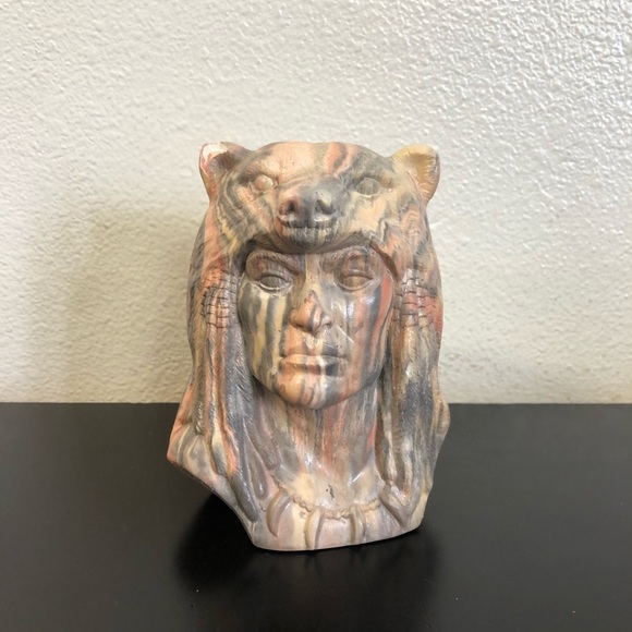 Accents | Marble Stone Native American Wolf Head Statue | Poshmark